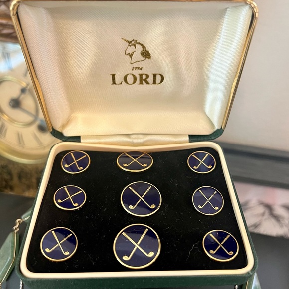 Lord | Accessories | Nib Round Royal Blue Gold Golf Buttons Golf ...